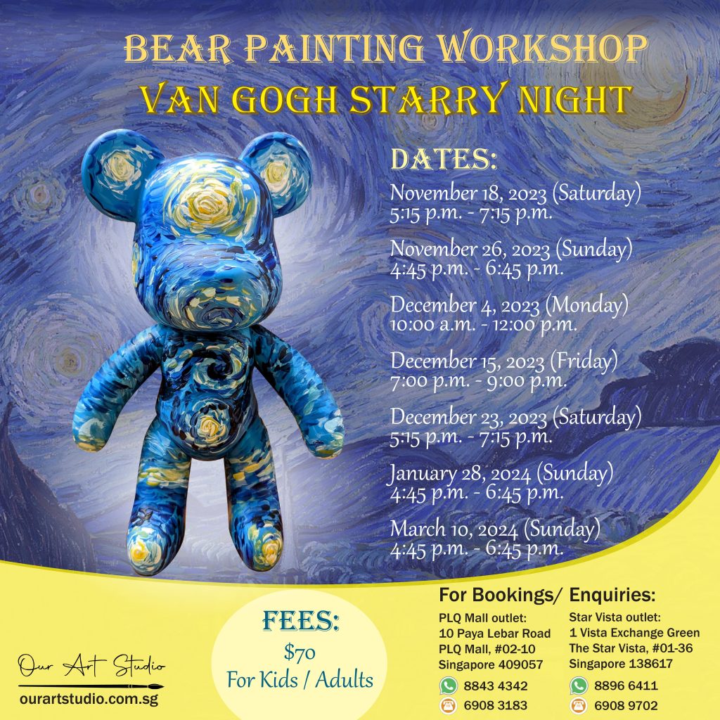 Bear Painting Workshop - Van Gogh Starry Night - Our Art Studio