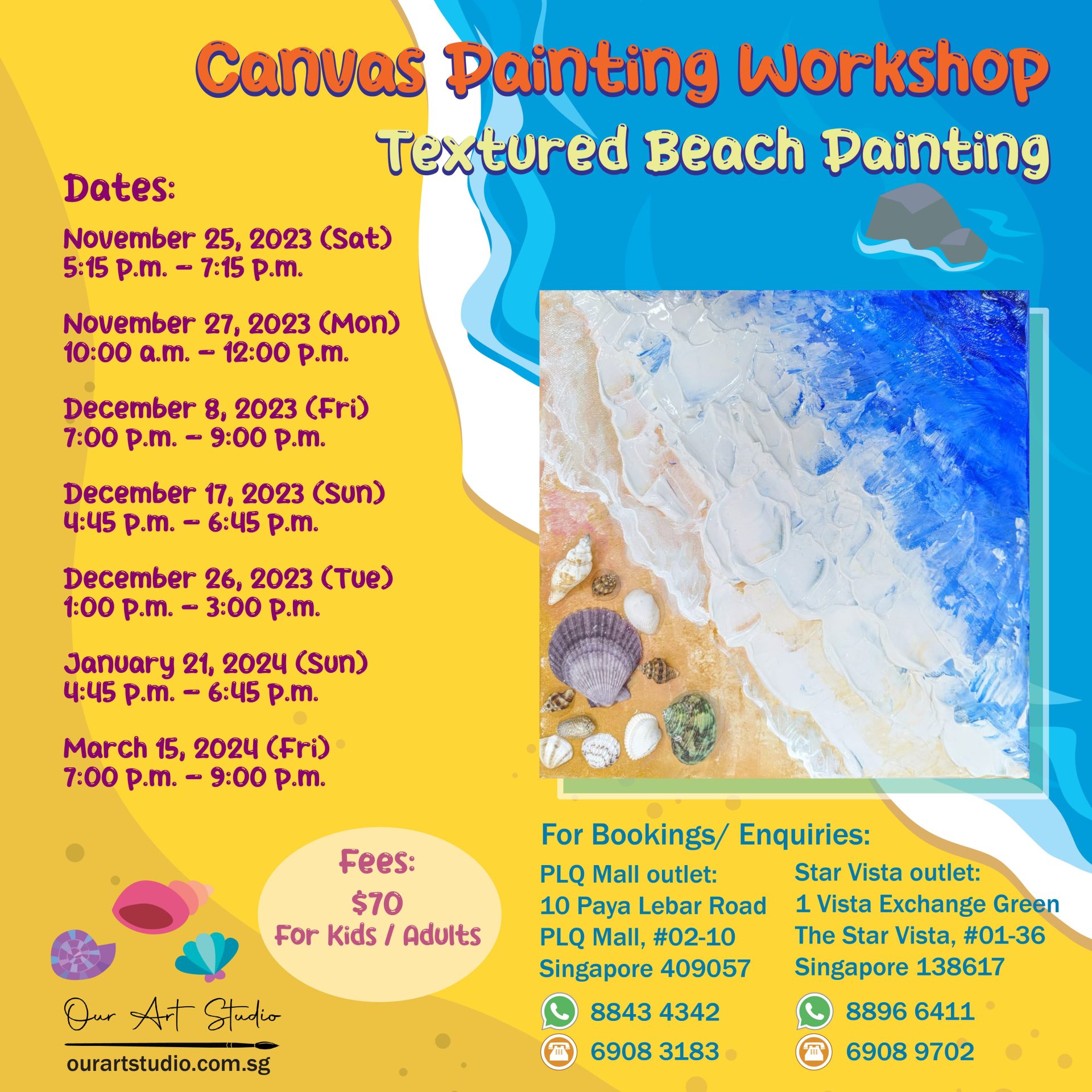 Canvas Painting Workshop - Textured Beach Painting - Our Art Studio